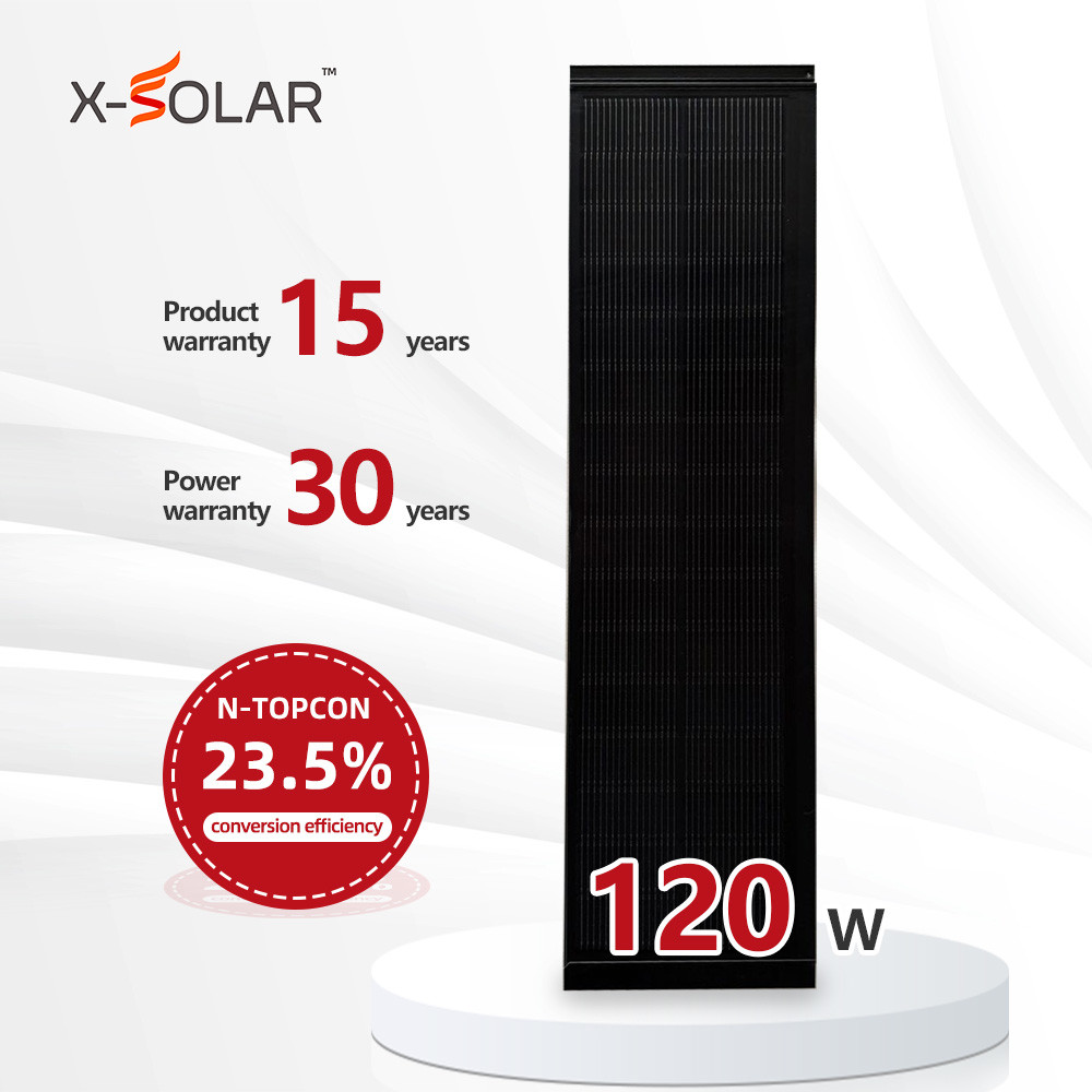 Black Solar Panel Flat BIPV Roof Tiles Double Glass 120W Sustainable ...