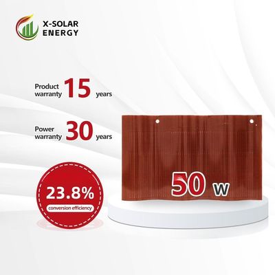 60W Red Curved Solar Roof Tiles BIPV Photovoltaic Roof Tiles With CE ...