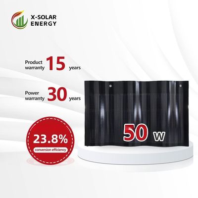 50W Curved BIPV Solar Panel Roof Tiles Short Circuit Voltage 8.62A CE ...