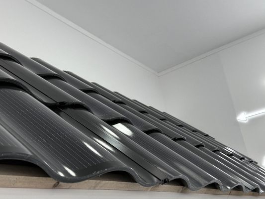 Black 50W Solar Roof Tiles Dual Glasssolar 50watt Solar Tiles for ...