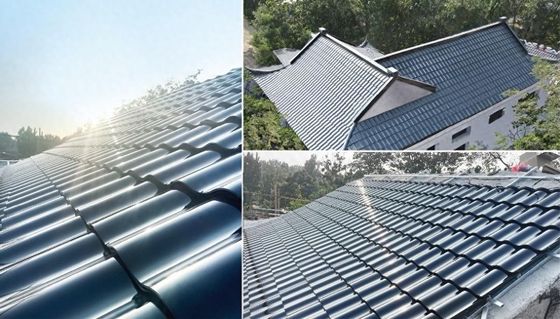 Safe Curved Solar Energy Roof Tiles 50W Solar Energy Tiles For Roofing