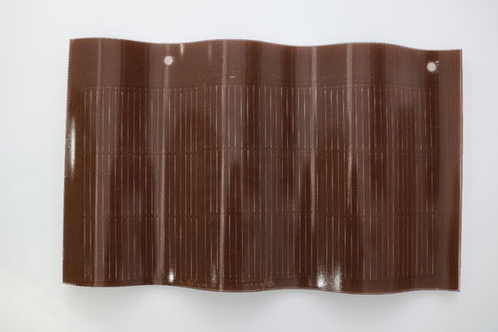 50W Double Glass BIPV Curved Solar Tile Shingle Black Energy Tile Solar ...